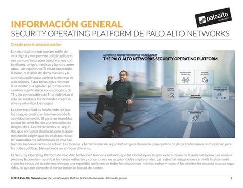 InformaciÓn General Security Operating Platform De Palo Alto Networks