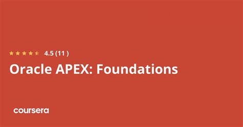 Oracle APEX Foundations Coursera