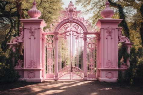 Premium Photo Tranquil Pink Gates Paradise Generate Ai