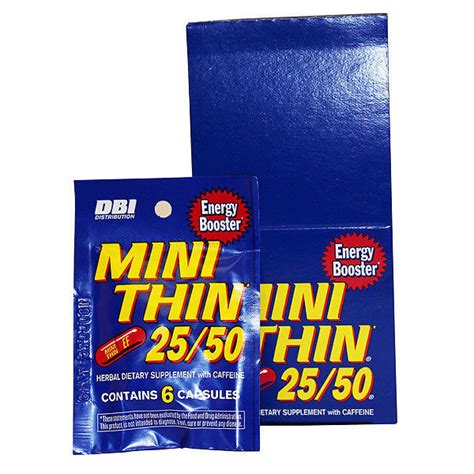 Mini Thin 25 50 25 50 Energy Box 24 Packs Diet Herbal Caffeine 6 Capsules Pack Ebay