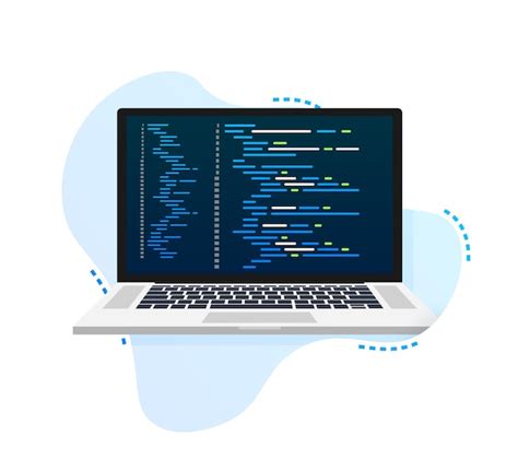 Premium Vector Vector Laptop Coding Pattern Web Developer Design Programming Laptop Screen
