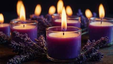 Premium Photo Purple Candles Buring In Night