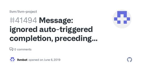 message ignored auto triggered completion preceding char did not