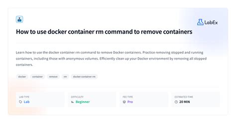 How To Use Docker Container Rm Command To Remove Containers Labex