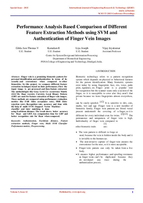 Pdf Performance Analysis Based Comparison Of Different Feature Extraction Methods Using Svm