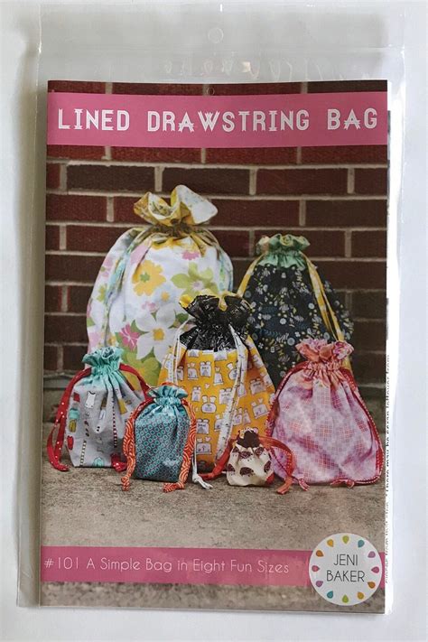 Lined Drawstring Bag Sewing Pattern By Jeni Baker Etsy