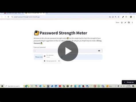 Python Streamlit Passwordstrengthmeter Pythonprojects Learningpython Wajeeha Tanveer
