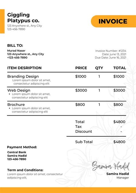 Free Printable Professional Invoice Templates To Customize Canva