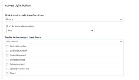 room lighting add variable becomes false option built in apps hubitat