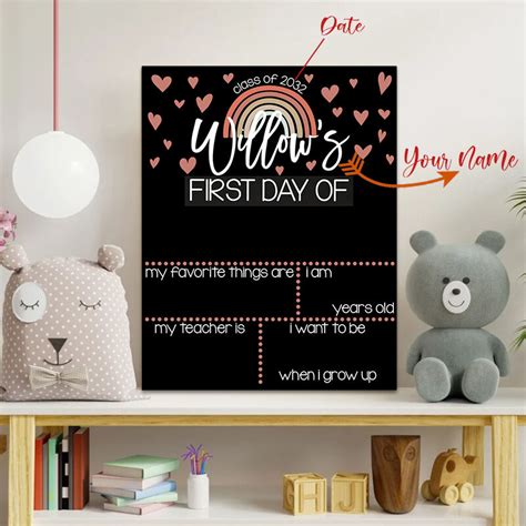 Personalized First Last Day Of Babe Sign Custom Name And Date Best