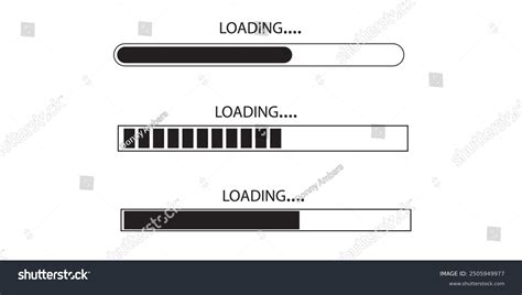 Loading Please Wait Progress Bar Set Stock Vector Royalty Free 2505949977 Shutterstock