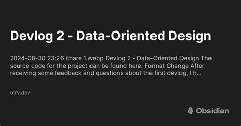Özgür Tanrıverdi On Linkedin Devlog 2 Data Oriented Design Otrv