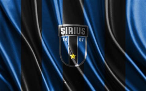 Descargar 4k Logotipo De Ik Sirius Allsvenskan Textura De Seda Negra
