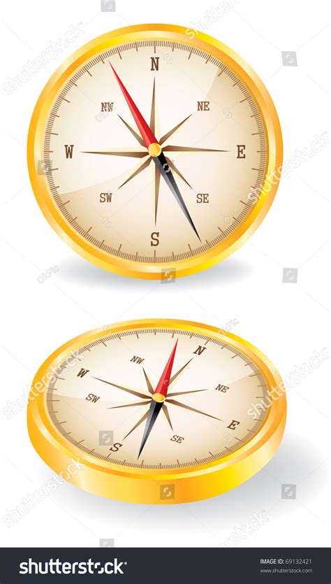 Vector Illustrated Compass Stock Vector Royalty Free 69132421