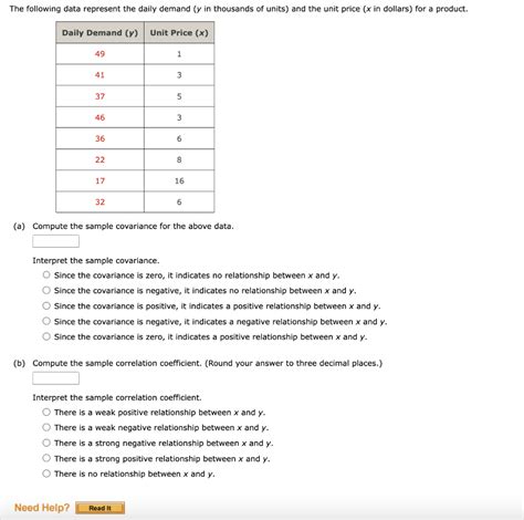Solved A Compute The Sample Covariance For The Above Data