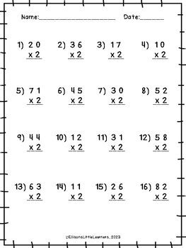 Multiplication Worksheet Practice Multiply By 2 And By 3 Printable No Prep