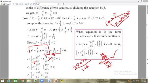 Quadratic Eqauation Squaring Method Youtube