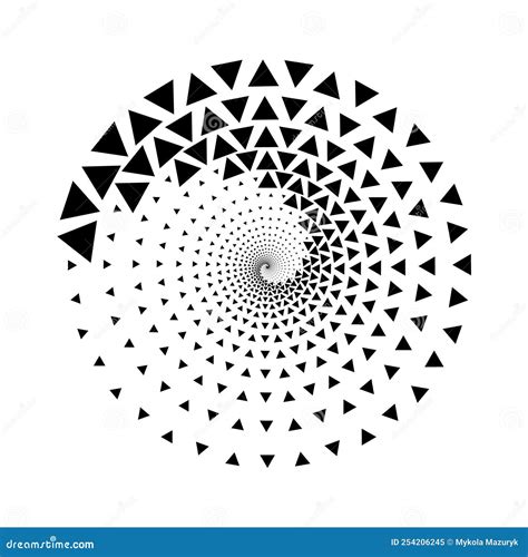 Black Triangles In Circle Spiral As Background Or Icon Logo Stock Vector Illustration Of