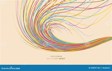 Curved Lines With Perspective Effect Optical Fiber 3d Abstract