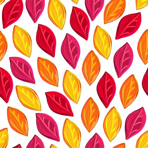 Floral Seamless Pattern With Fallen Leaves Autumn Leaf Fall Colorful Artistic Background