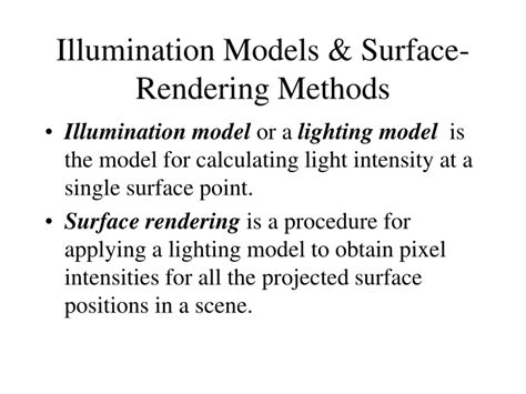 ppt illumination models and surface rendering methods powerpoint