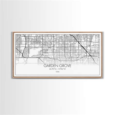 Garden Grove City Map Texas Map Map Art Minimalist Art Wall Art C