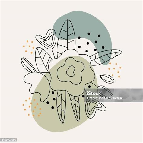 엽서 꽃 반점 및 점이 있는 선 아이콘 발렌타인 데이 요소와 결혼식 낙서 인쇄물 엽서 색칠 공부 책 인쇄물을위한 디자인 가리키기에 대한 스톡 벡터 아트 및 기타 이미지