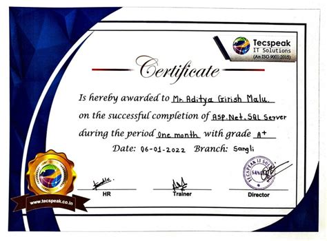 Internship Opportunity Webdevelopment Webdeveloper Csharp Sql Aditya Malu