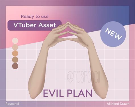 Evil Plan Hand Pose Hands Vtuber Twitch Youtube Kawaii Cute