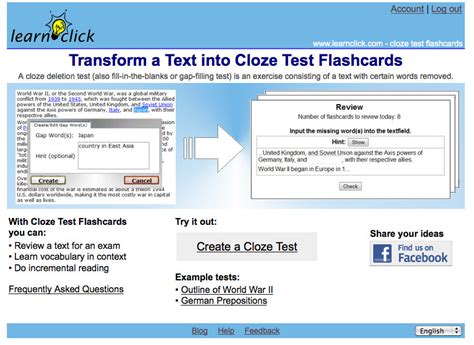 Create Cloze Test Flashcards Tools For Teache