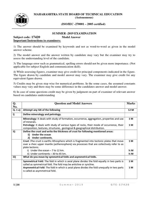 Model Answers Summer 2019 Pdf