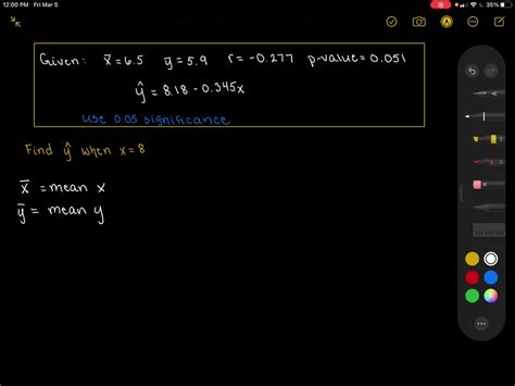 Solvedlet The Predictor Variable X Be The First Variable Given Use
