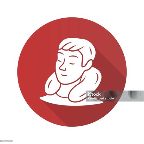 여행 목 베개 플랫 디자인 긴 그림자 문 고 아이콘 목 지지대 U 베개 휴식 여행 항해 의 편안함 휴식 여행 여행 장비 벡터 실루엣 일러스트레이션 개념에 대한 스톡 벡터