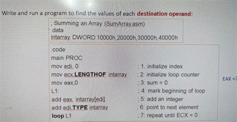 Write And Run A Program To Find The Values Of Each