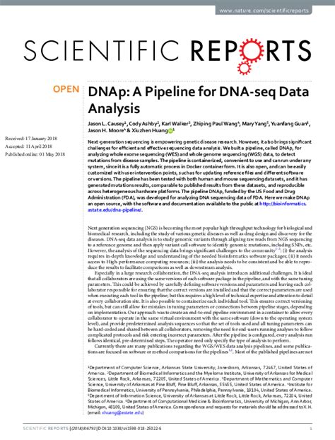 Pdf Dnap A Pipeline For Dna Seq Data Analysis