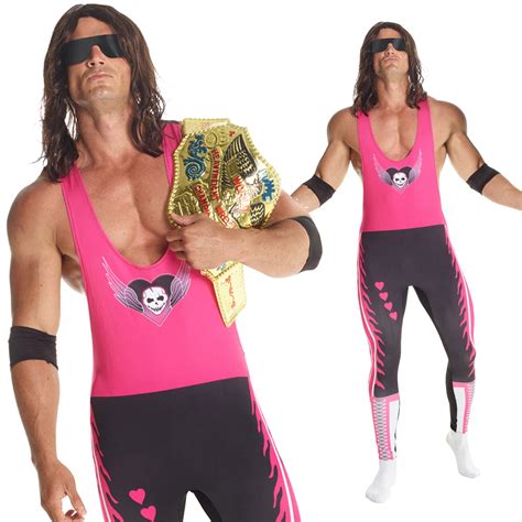 Morph Licenced Mens Wwe Bret The Hitman Hart Costume Wig Adult