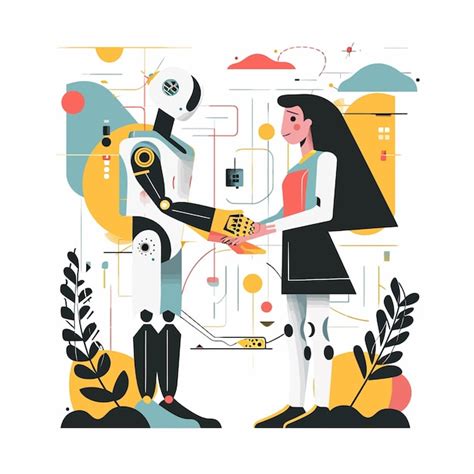 Premium Vector Collaborationbetweenhumanandairobot