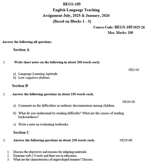 Get Begs 185 Solved Assignment Pdf Download Ignouexcelsius