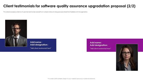 Client Testimonials For Software Quality Assurance Upgradation Proposal Ppt Sample