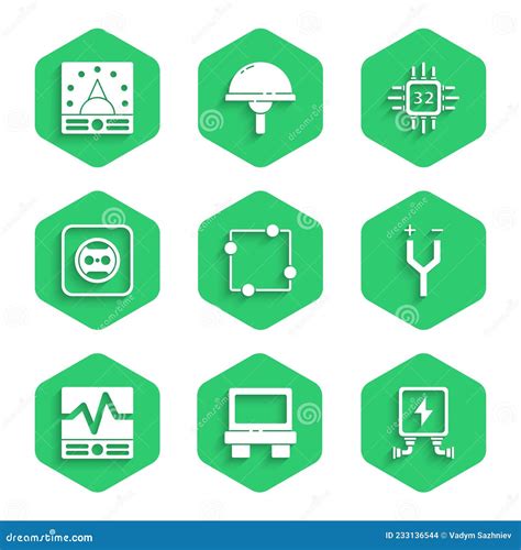 Set Electric Circuit Scheme Fuse Transformer Cable Electrical Measuring Instruments Outlet