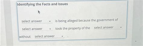 Solved Identifying The Facts And Issuesselect Answer Is