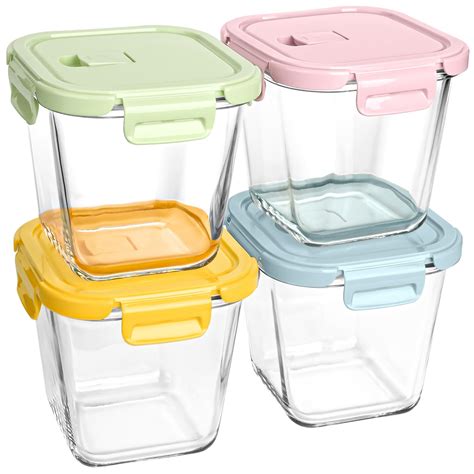Glass Soup Containers With Lids 32 Oz 4 Cup Borosilicate Glass Food
