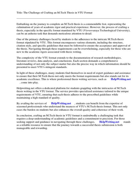 M Tech Thesis Format Of Vtu Pdf Thesis Concrete