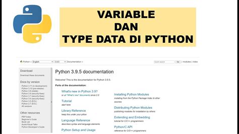 Variabel Dan Type Data Di Python Pemula Youtube