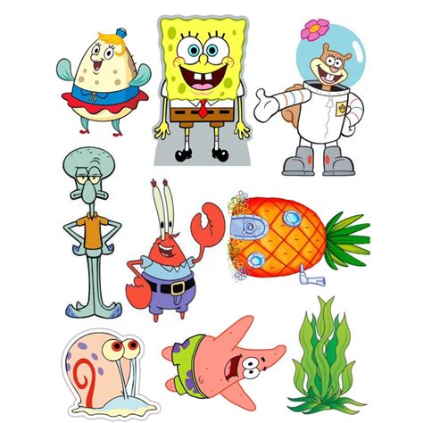 Jual Produk Paling Larisss Perlengkpan Dekorasi Kue Topper Cake Kertas Tema Spongebob Shopee