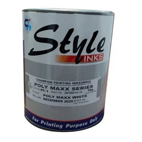 White Style Inks Poly Maxx Screen Printing Inks Container Packaging Size 1 Kg At Rs 325 Kg In