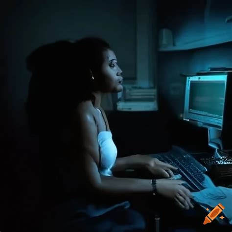 People Overtaken By Spirits Emerging From A Computer On Craiyon