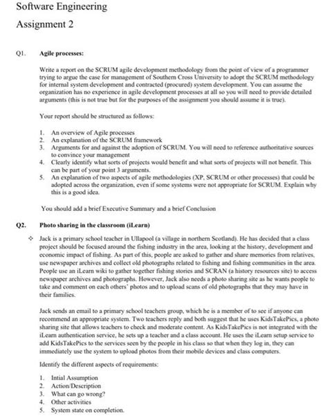 Solved Software Engineering Assignment 2 Q1 Agile