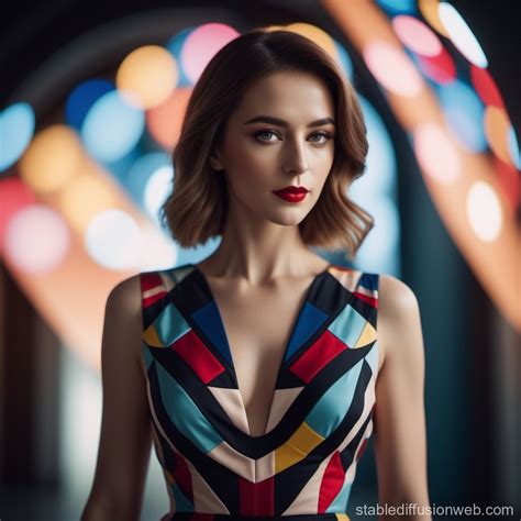 Woman In Kandinsky Dress Stable Diffusion Online