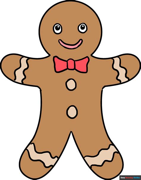 How To Draw A Gingerbread Man Really Easy Drawing Tutorial